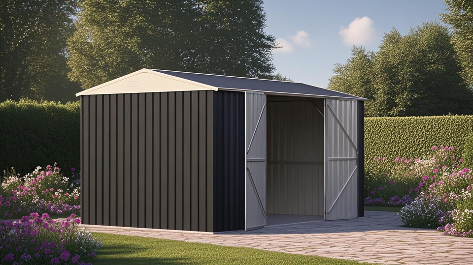 G1010-H200-2H Storage Buildings Sheds Metal Garden Shed Metal Shed ...