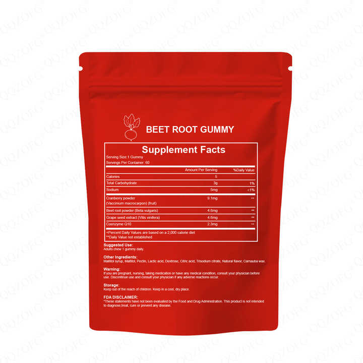 Free Label Design Beet Root Gummy for Boost Immune Function& Metabolism ...