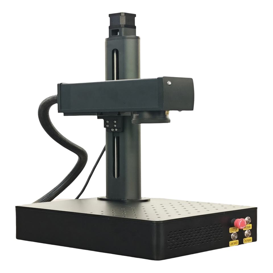 20W 30W 50W Fiber Laser Marking Machine with Electric Z Axis Lift Metal ...