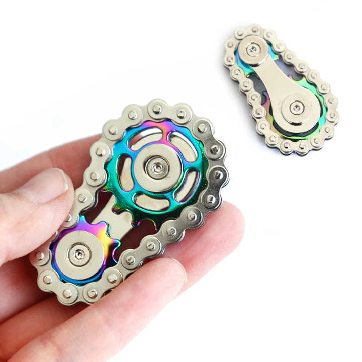 Bike Chain Gear Fidget Spinner Metal Sprocket Chain Fidget Toy Stress ...