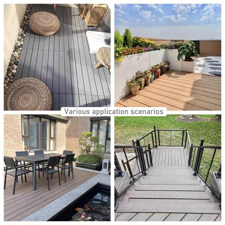 Waterproof Outdoor Engineered Black Grey WPC Decking Board Square ...