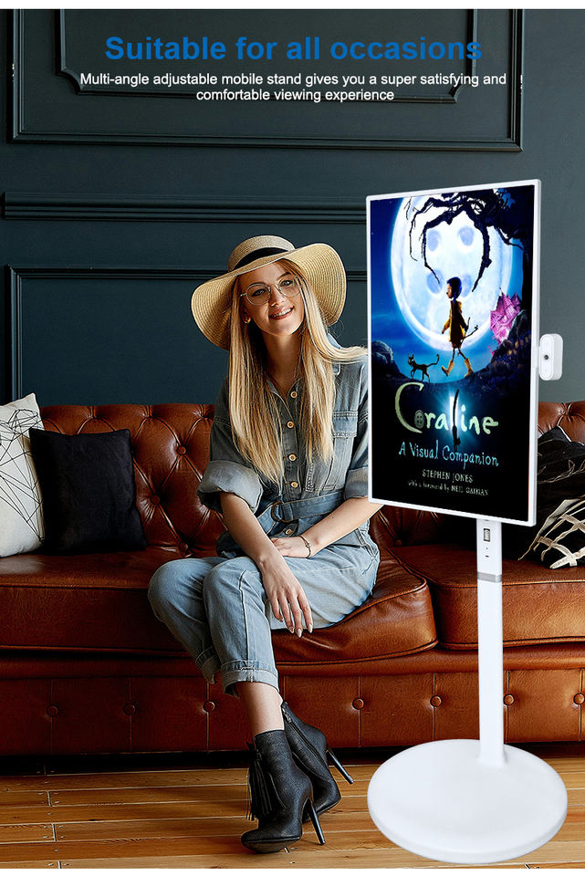 32inch Battery Powered Smart TV with Wheels - Portable & Interactive