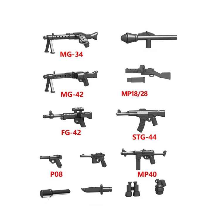 WW2 German Military MOC Bricks - Build Your Dream Army