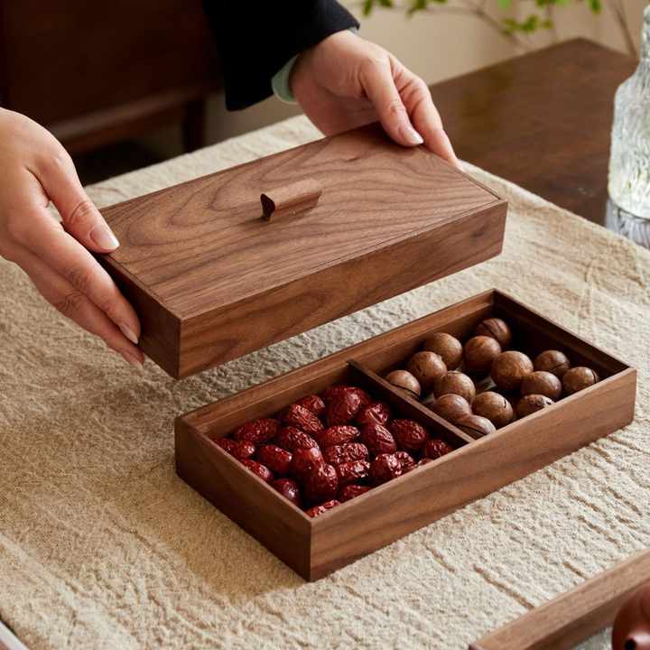 Nature Solid Wood Candy Box Luxurious Home Deco Wooden Desk Dried Fruit ...