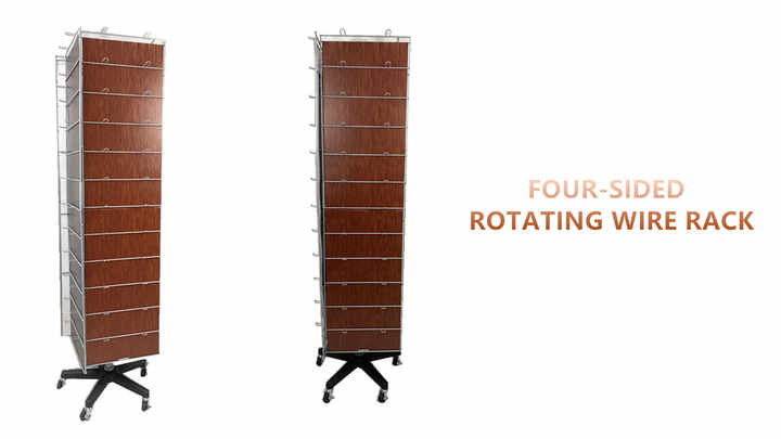 Custom Supermarket Spinning Slatwall Display Stand Floor Standing ...