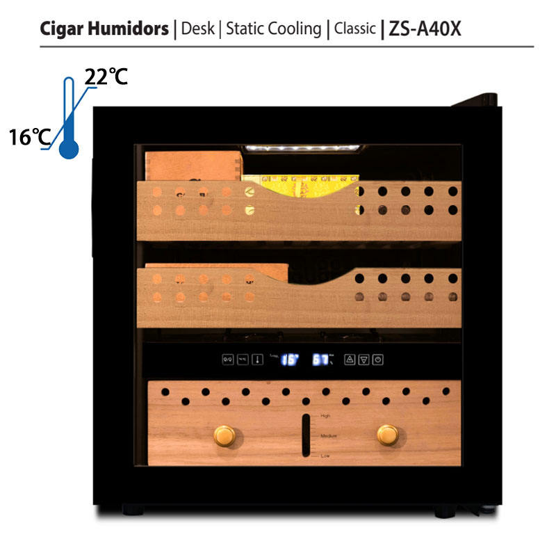 200 All Glass Beech Wood Cigar Humidor Commercial Automatic Armoire ...