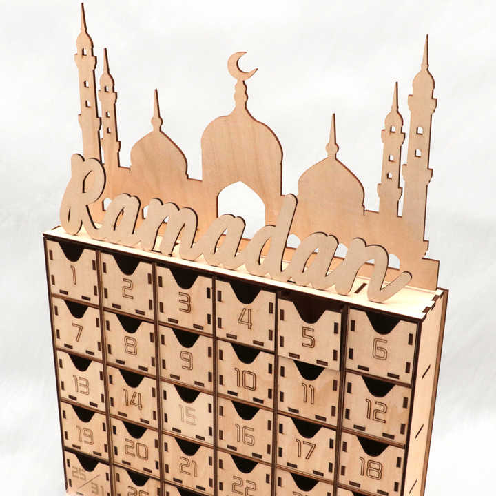 Wooden DIY EID Mubarak Calendar Ramadan Muslim Islam Decor Home Party ...