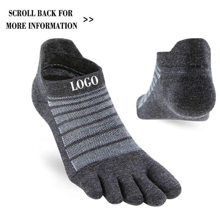 Custom Logo 5 Five Toe Running Socks - Merino Wool
