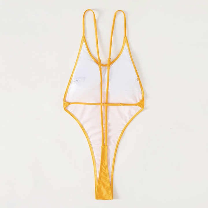Women’s Backless One Piece Thong Swimwear - Sexy High Cut Monokini for ...