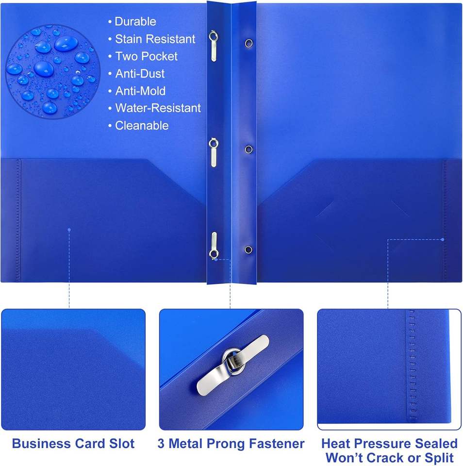 Custom Logo Heavy Plastic Folder with 2 Pockets and 3 Pins, A4 Letter ...