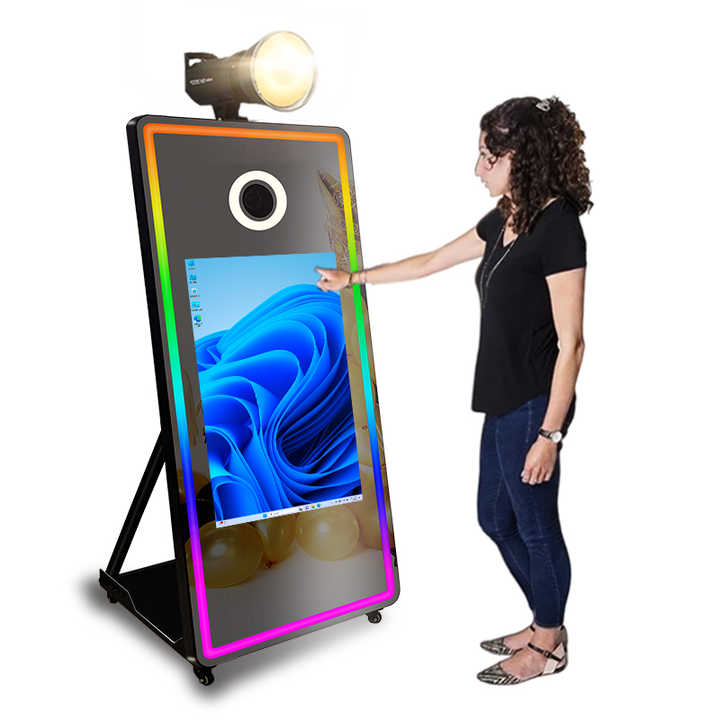 2025 New Mirror Photo Booth Selfie Digital Portable With Touch Screen and Magic Mirror ...