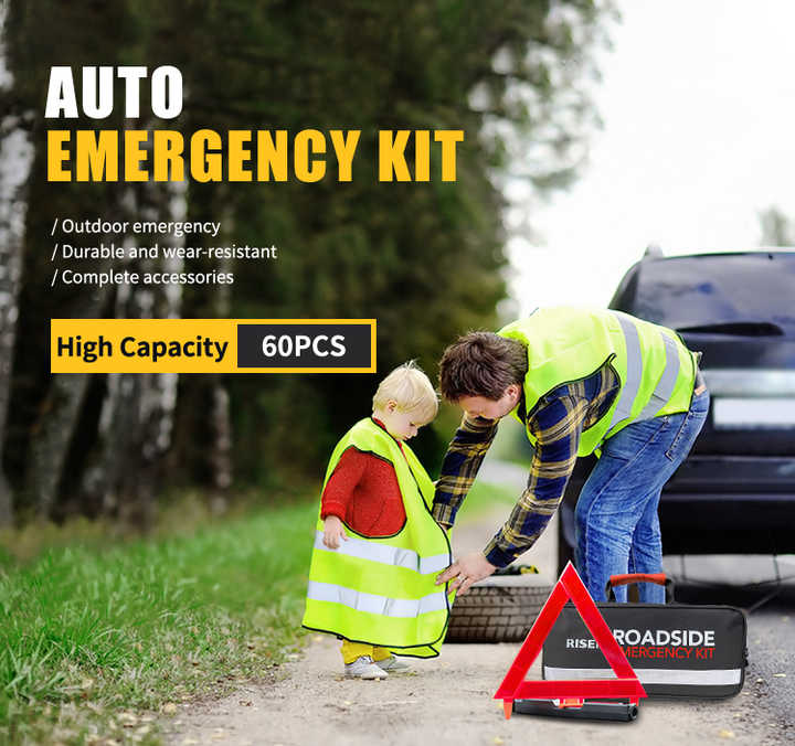Car Roadside Emergency Kit - 76 Pieces with Custom Logo
