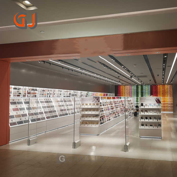 Store Interior Design for Beauty Skin Makeup Display Shelving