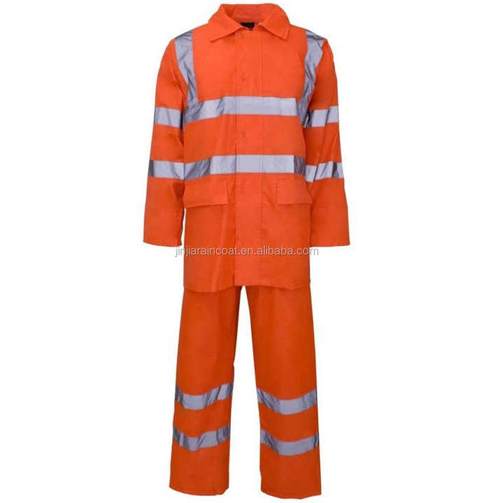 Custom High Visibility Waterproof Construction Work Uniform Rain Coat ...