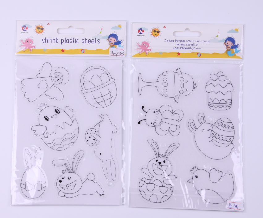 Shrinky Dink DIY Craft Cartoon Paper Sheets Heat Shrink Plastic Sheet ...