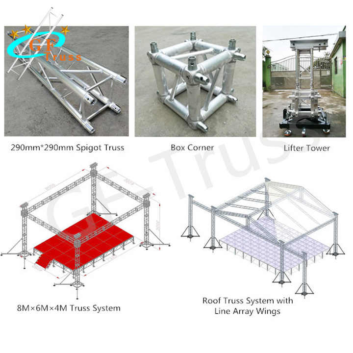 Portable Event Party Show DJ Concert Assemble Stage with Roof Truss