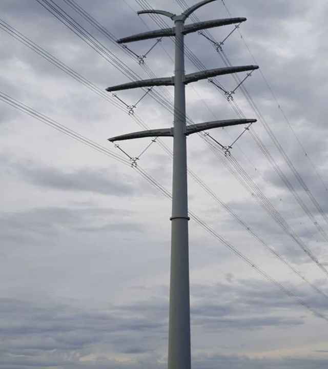 110KV Galvanized Steel Tower Power Electric Pole Transmission Monopole ...