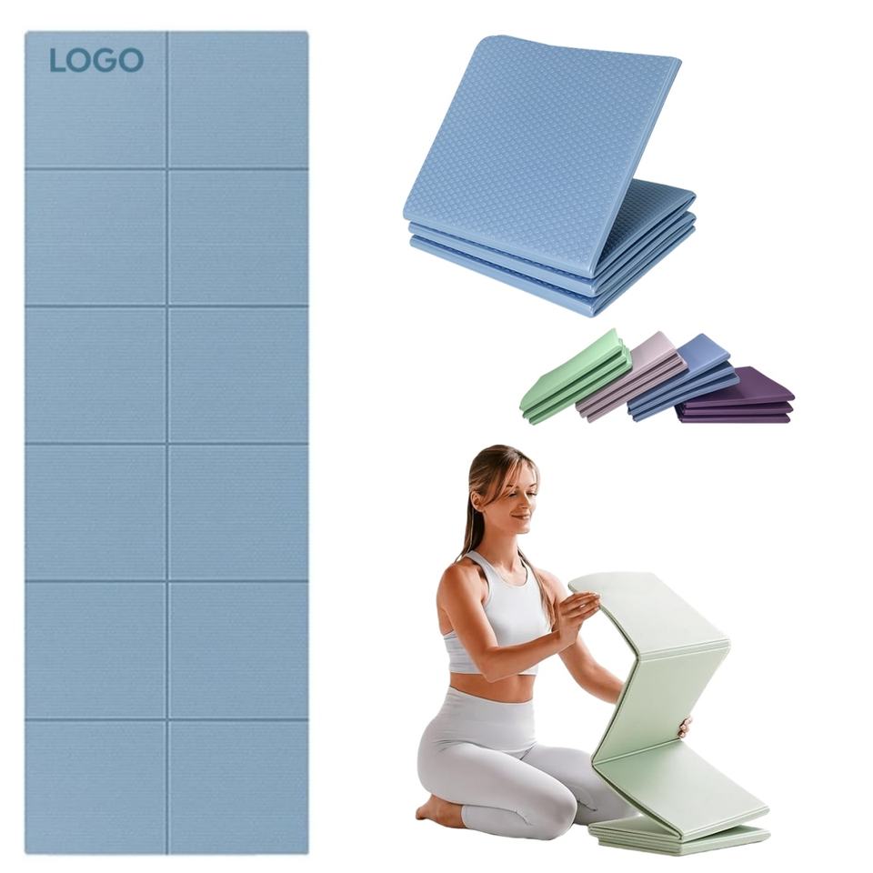 Non Slip Foldable TPE Yoga Mats Home Workout Gym Fitness Pilates ...