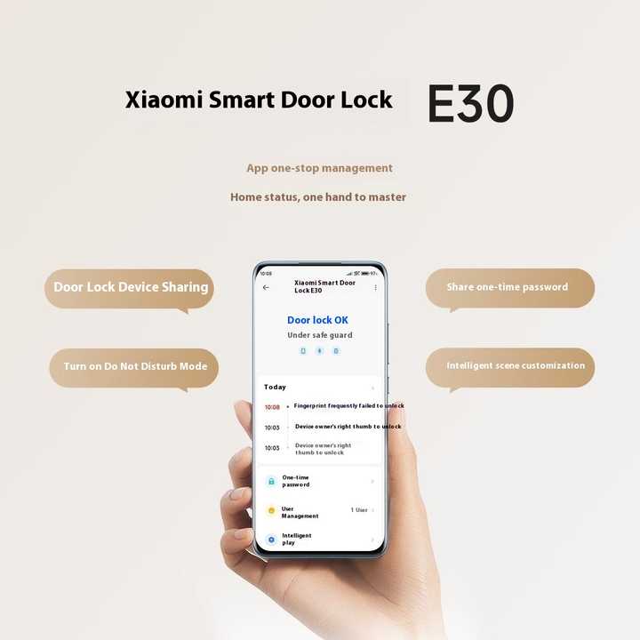 Xiaomi Smart Door Lock E30 with AI Fingerprint Recognition & Smart Home ...