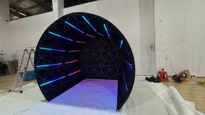 Tunnel Logo Custom Adjustable Photo 360 Booth with Led Lights Enclosure ...