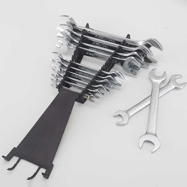 Disen Hand Tools Mirror Dual Open End Dull Wrench Spanner Set 12pcs