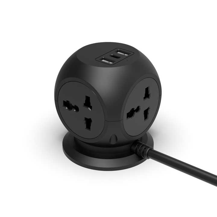 Rubik's Cube Extension Travel Adapter Power Socket with USB