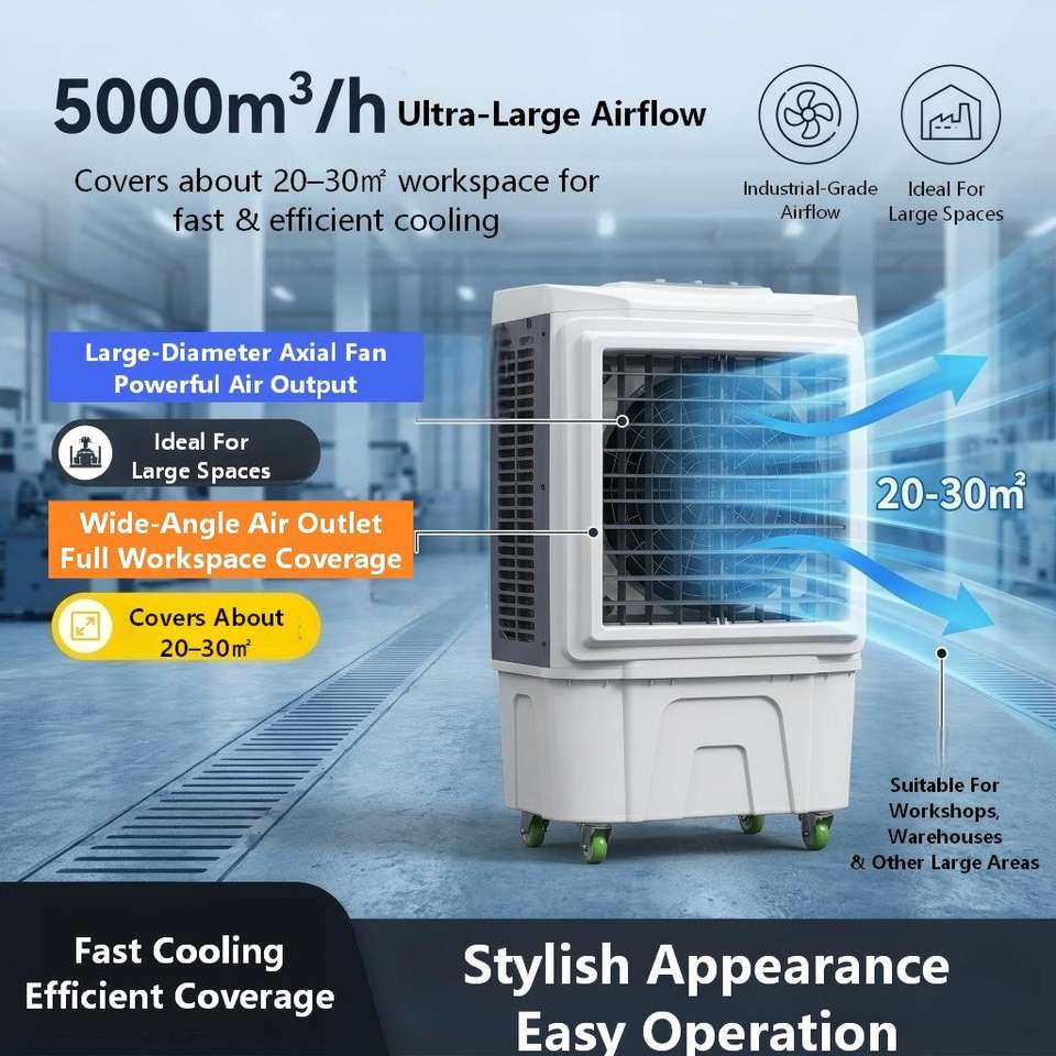 Industrial Portable Evaporative Cooler Mobile Water Fan Low Noise ...