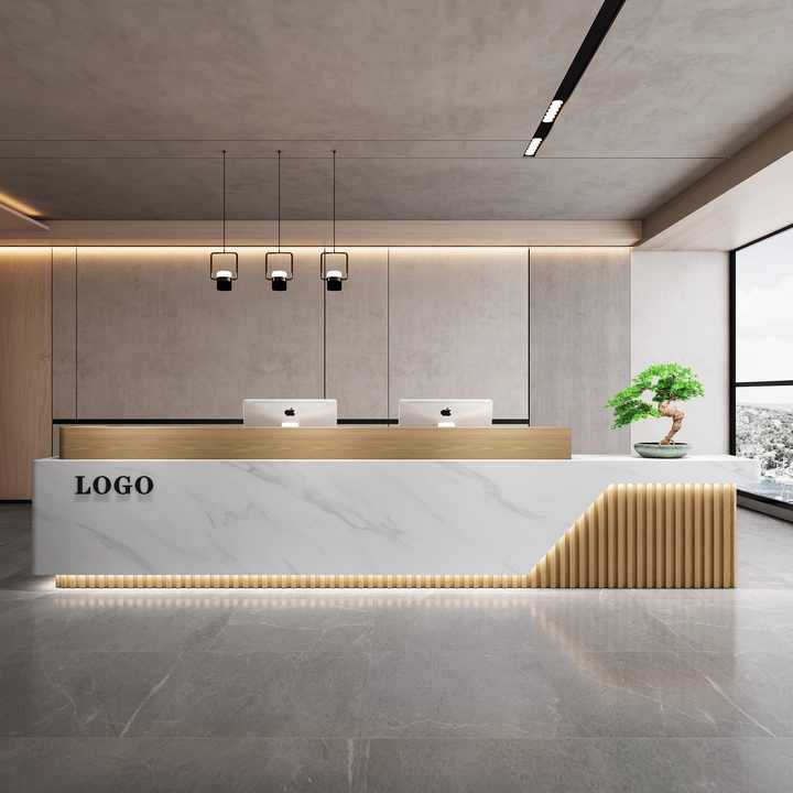 Small Clinic Counter Table Boutique Hospital Reception Desk Design Wood ...