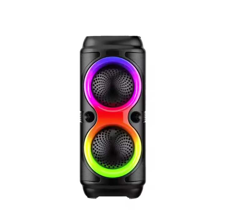 Hifi Dual 4-Inch RGB Lights FM Function Mic Input TWS Connection ...