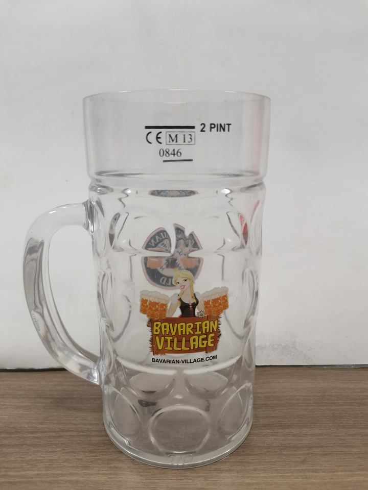 2 PINT German Beer Stein Glass Drinking Cup Tankards Plastic Beer Mugs ...