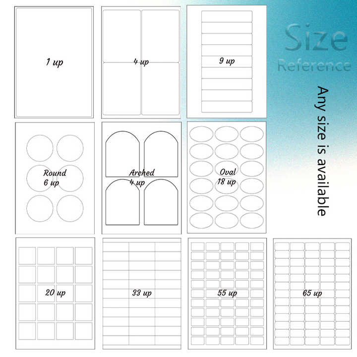 Flexography Boutique Custom A4 Adhesive Half Paper Label Sheet Labels ...
