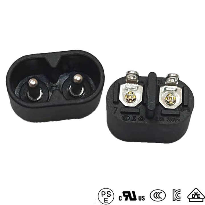 IEC60320 C8 Inlet 2 Pin 2.5A 250V Ac Receptacle 7A 125V Power AC ...