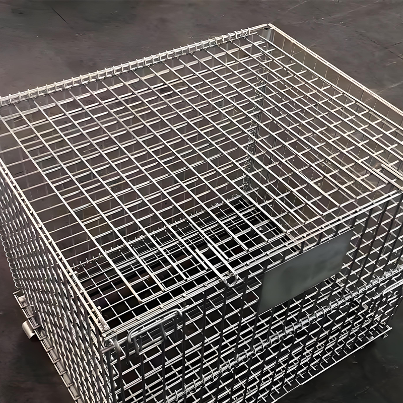 Foldable Stackable Galvanized Steel Wire Welded Mesh Storage Cage ...