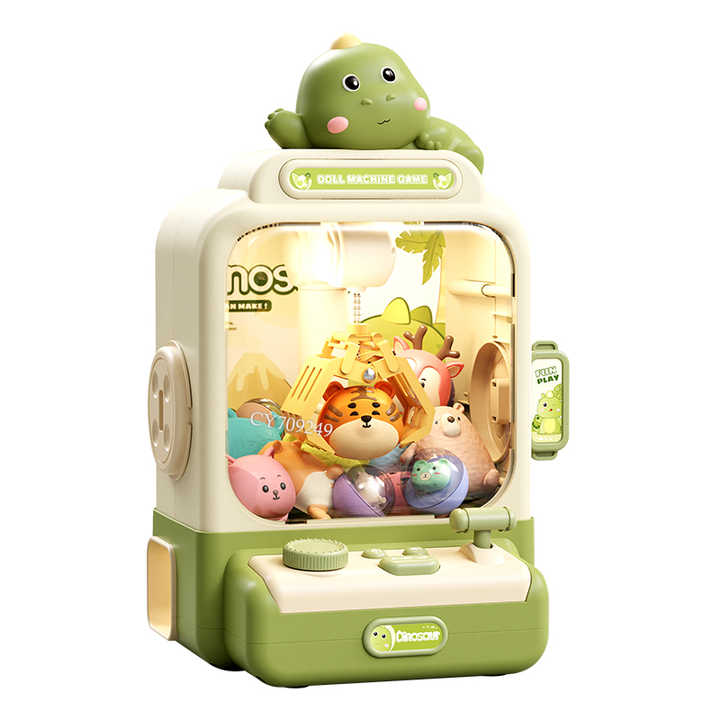 New Doll Machine Cartoon Mini Dinosaur Claw Machine With 10 Dolls And ...