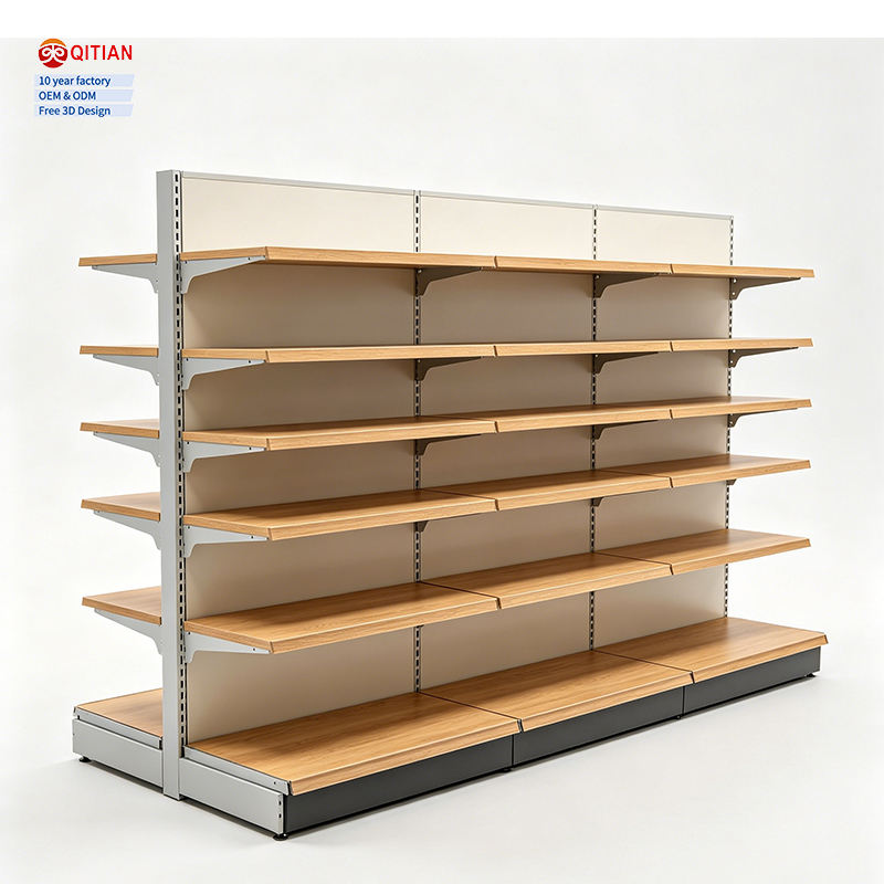 Supermarket Gondola Shelves Metal Display Shelves Warehouse Storage ...