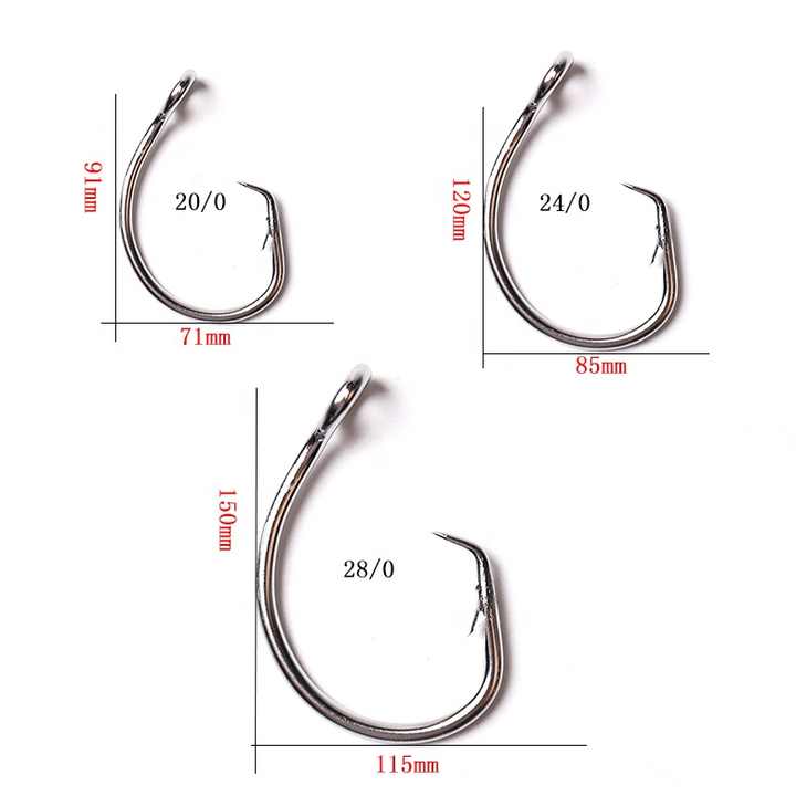 Custom Stainless Steel Big Game Sea Tuna Fishing Hooks 39960 Shark ...