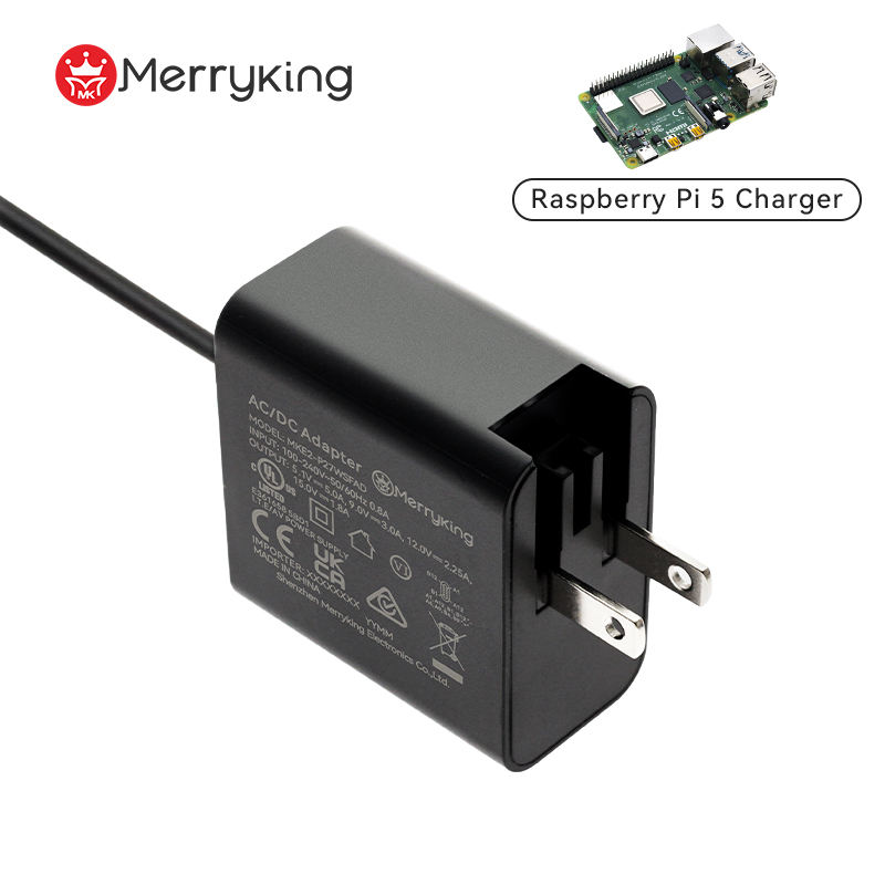 Raspberry Pi 5 Power Supply PD 27W 5.1V 5A USB Type C Charger EU US UK ...