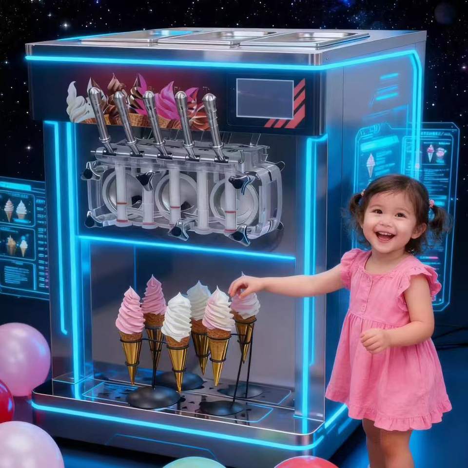 Trusted Source Electric Powered Tabletop Ice Cream Machine Soft Serve ...