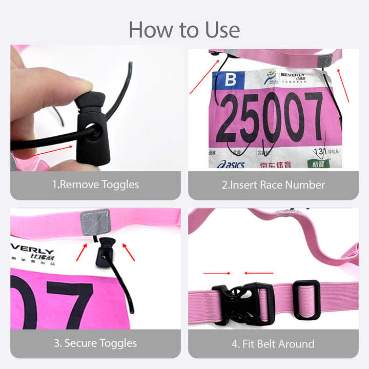 Reflective Triathlon Marathon Running Elastic Race Bibs Number Belt ...