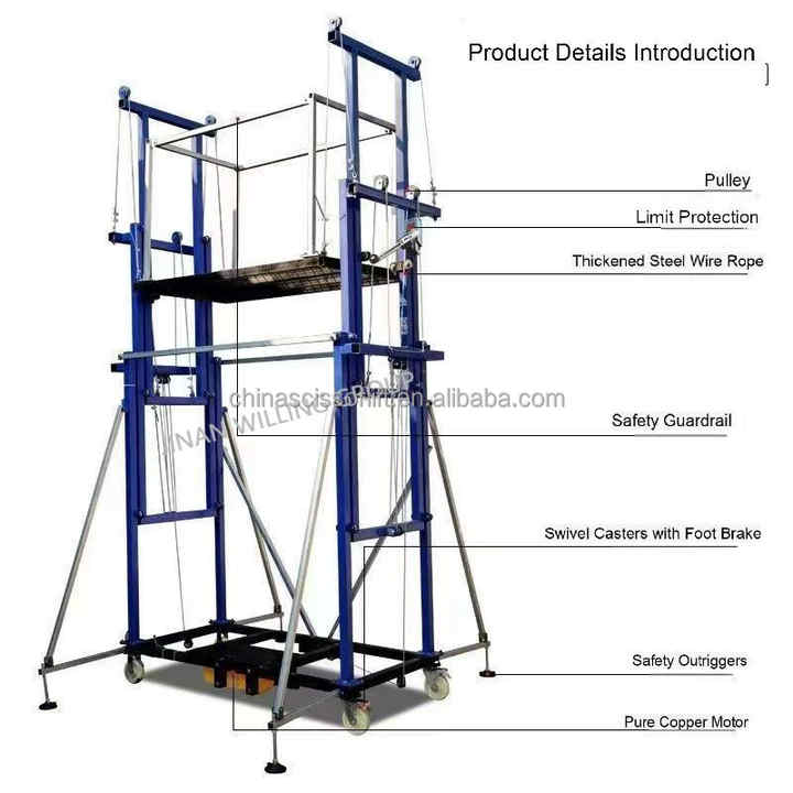 Wire Rope Sling Portable Electric Scaffold: Mobile Lifting Platform for ...