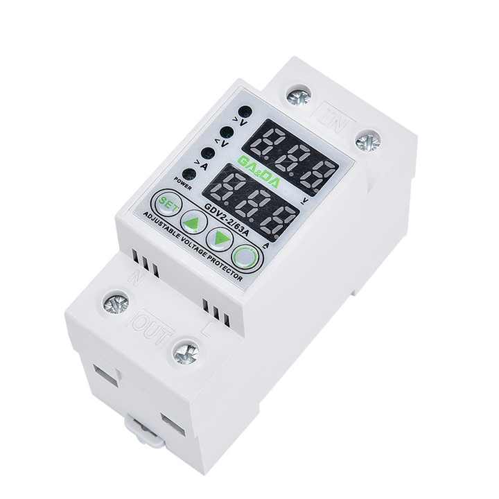 Carril Din ajustable sobre protector de voltaje bajo protección de Relé digital eléctrico 220V ...