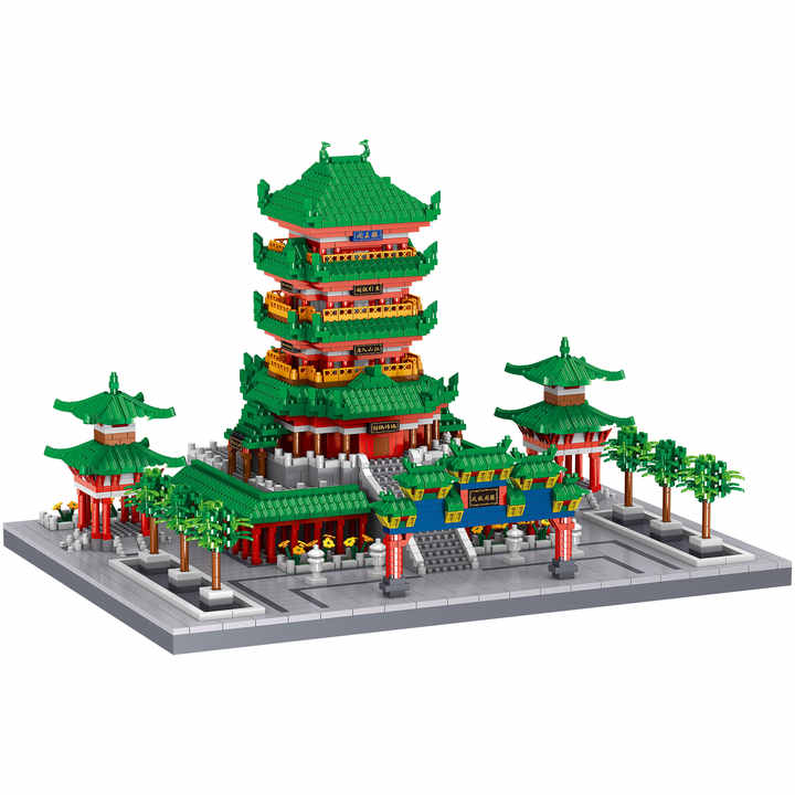 Novelties 2024 Kid Toy Plastic Building Block Toy Tengwang Pavilion DIY Architecture Nano Brick ...
