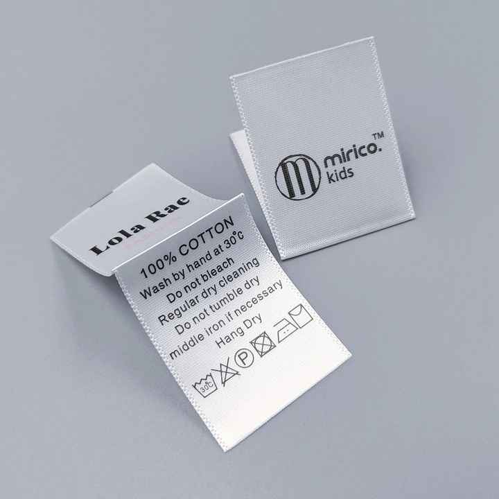 OEKO-TEX Custom Satin Care Label Silk Polyester Washing Care Satin ...