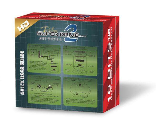 16 Bit Retro TV Game Console MD2 Mini - Wireless 2.4GHz, Multi-Player ...