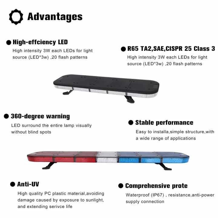 47" Ambulance Light Bar - Emergency Warning & Security