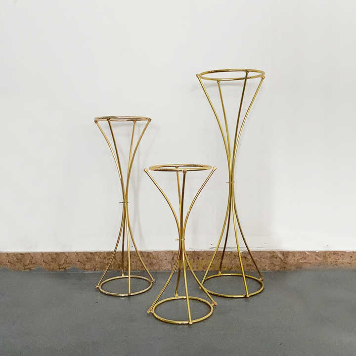 100cm Tall Wedding Golden Electroplating Flower Stand Torus