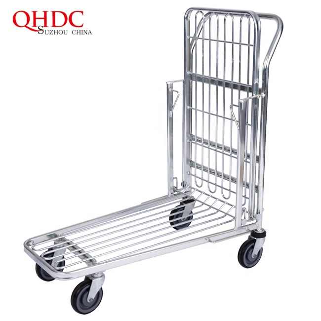 Shopping Metal Trolley Double Tier Grocery Store Cart Cargo Trolley ...