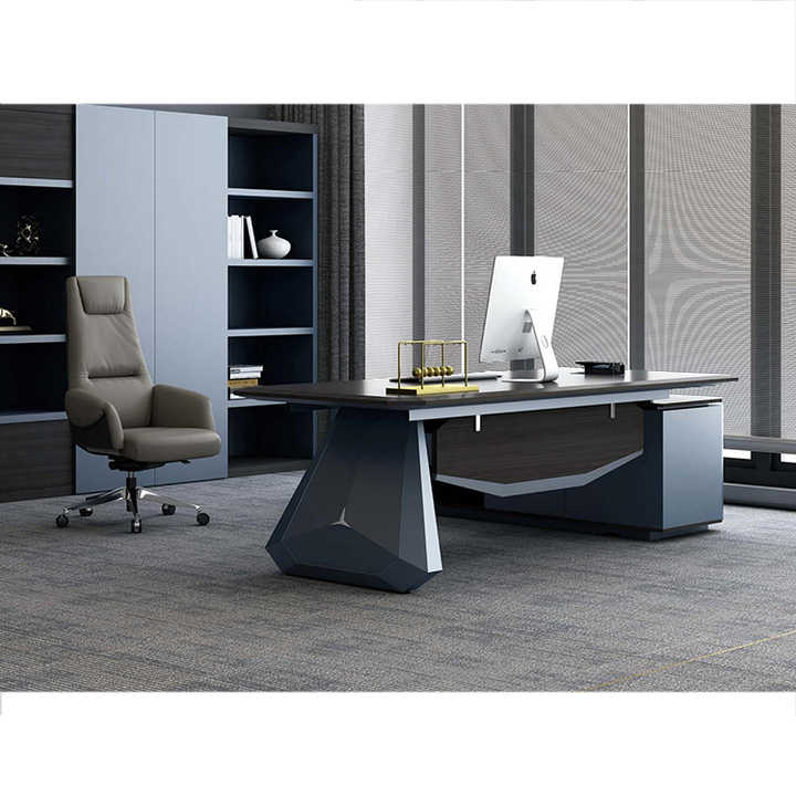 Modern Desk - Large Black Executive Desk for Boss CEO