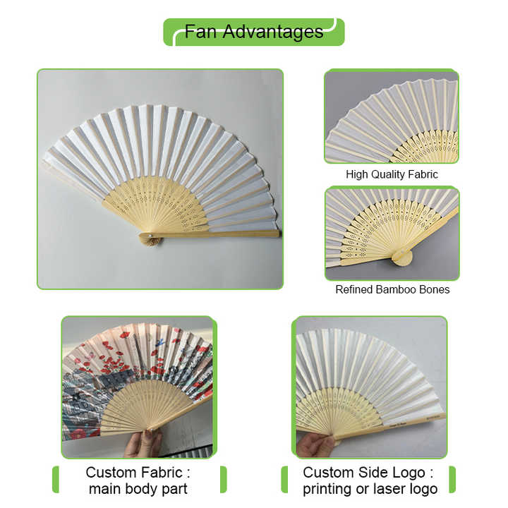 Custom DIY Blank Paper Fan - 7 Inch Reusable Folding Fan