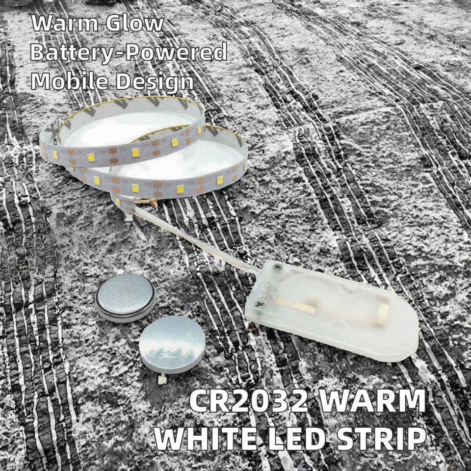 CR2032 3V SMD 2835 Warm White LED Strip Light PVC Body IP20 Rating ...